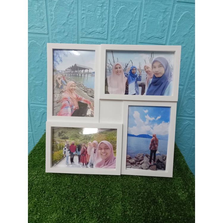 FRAME + 4 GAMBAR | SEKALI GAMBAR | INCLUDE PHOTOS l FRAME STAND | FRAME 4R | Shopee Malaysia