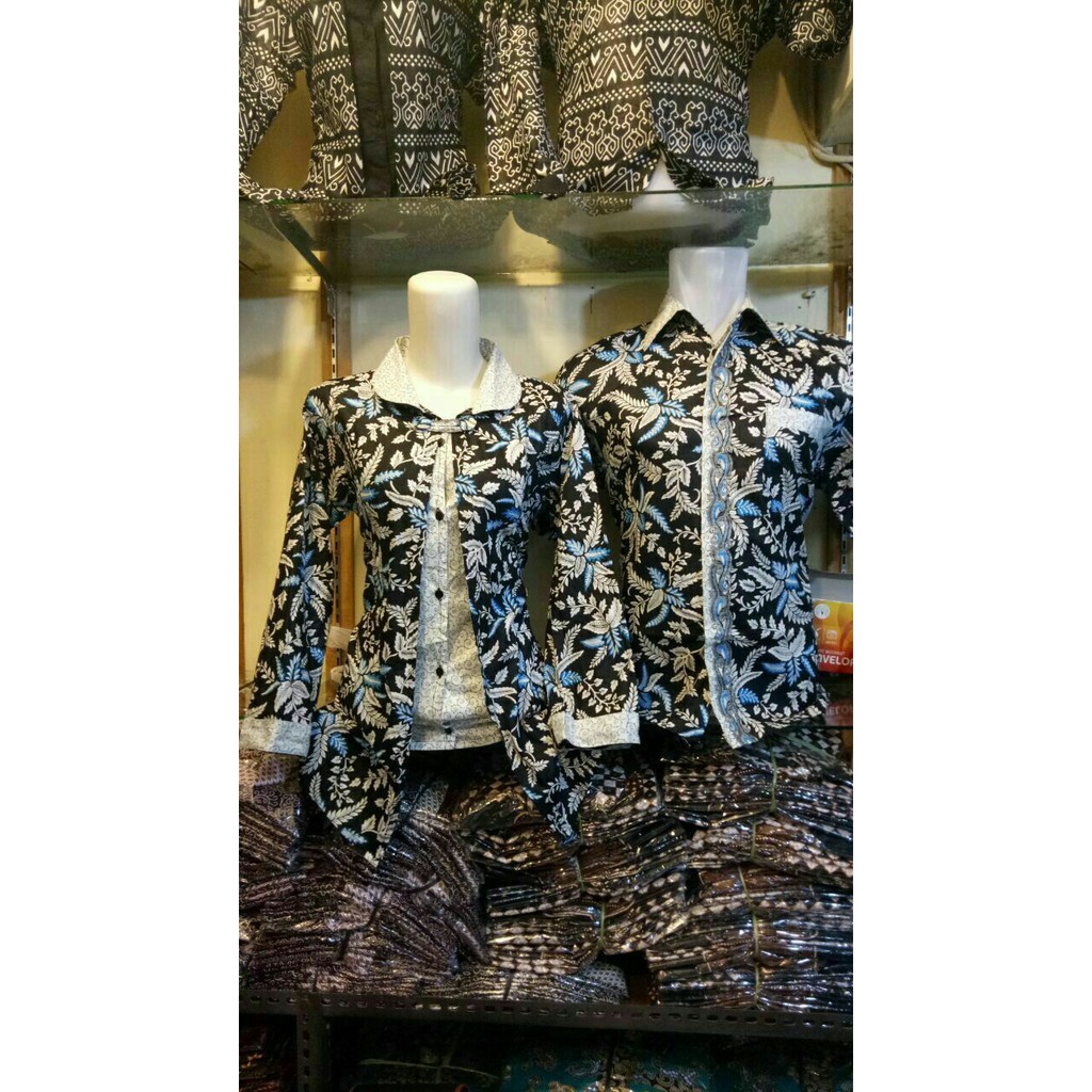 Batik Couple Original Pekalongan Sarimbit Batik Blue Blarak Motif ...
