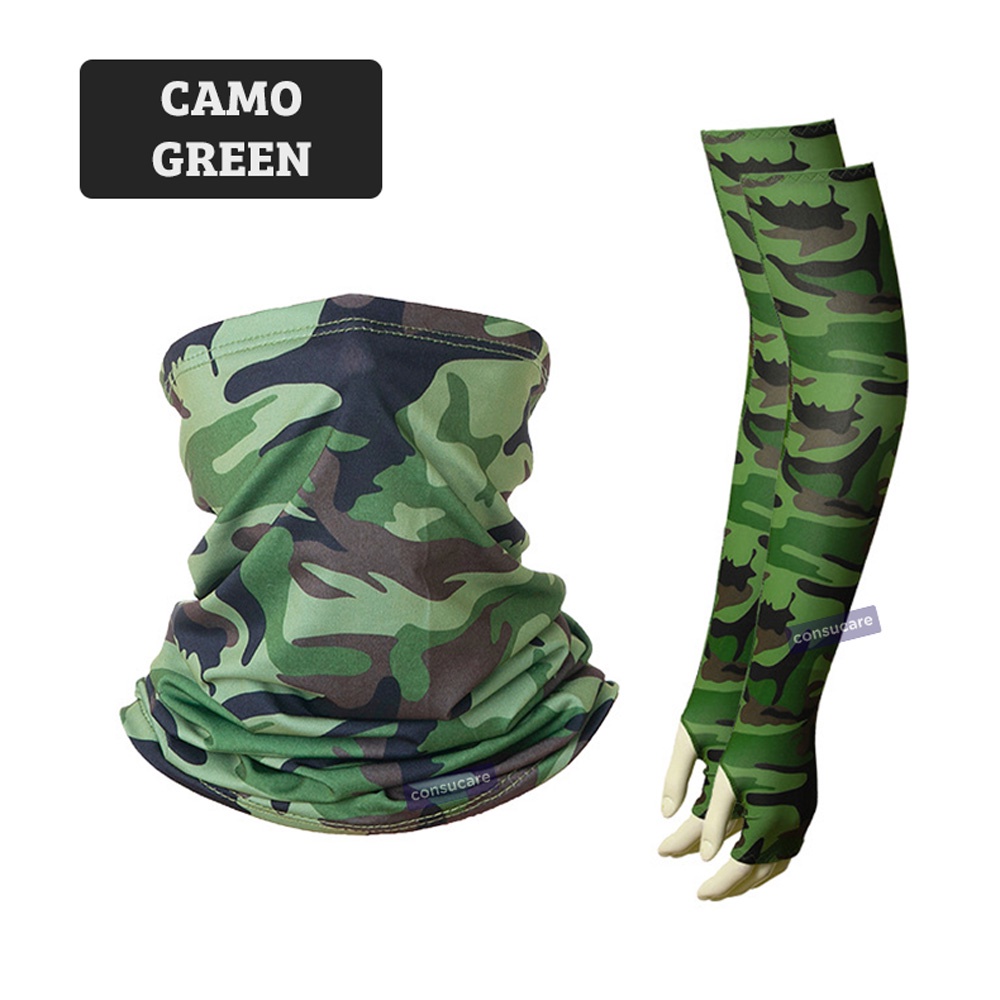 Handsock Arm Sleeve / Mask Bandana UV Protection Camo Muslimah Men ...