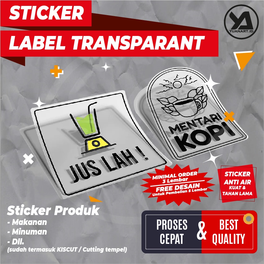 Print Transparent VINYL STICKER STICKER CUTTING VINYL STICKER Name LOGO ...