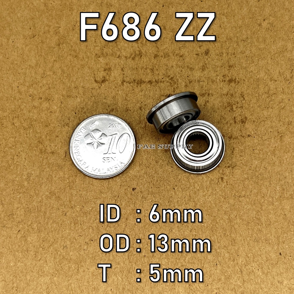 Flange ball bearing flanged F634 F635 F636 F683 F684 F685 F686 F687 ...