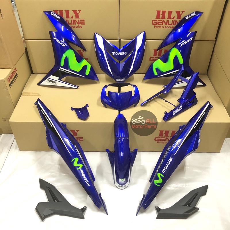 Y15 Y15ZR V1 V2 BLUE MOVISTAR BIRU BODY YAMALUBE COVER SET COVERSET HLY ...