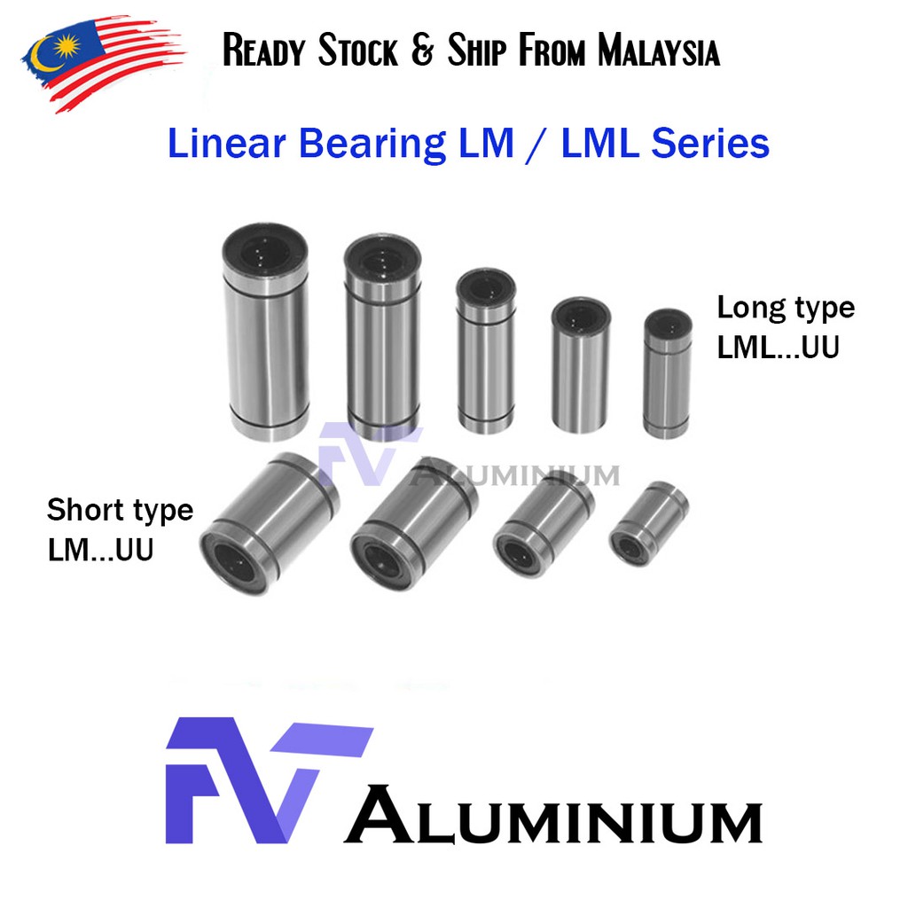 LM / LML Linear Bearing Motion Bushing Rail Shaft Support Holder LM6 ...