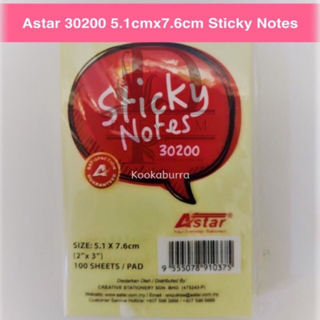 Astar 30200 (2” x 3”) Sticky Notes 100’s | Shopee Malaysia