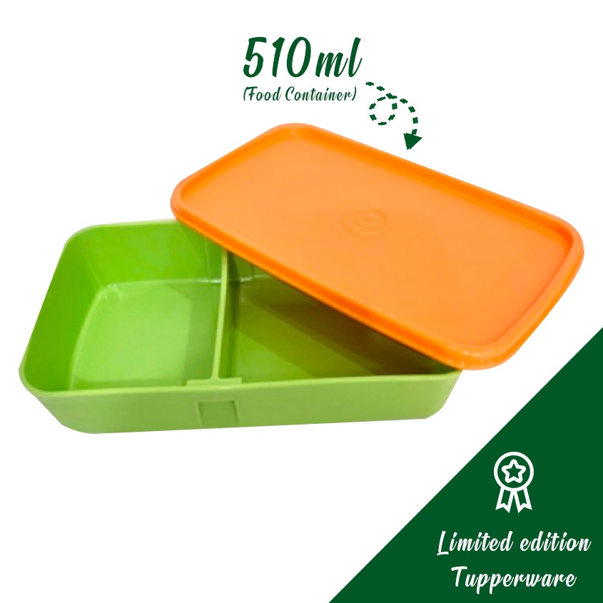 Tupperware Deluxe Bento / Lunch Box (510ml / 1 Pcs) Green Orange ...