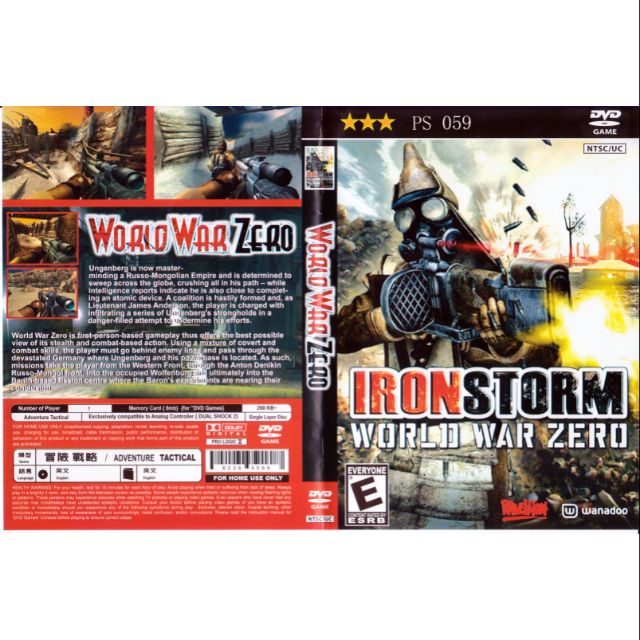 PS2 Games Collection World War Zero iron storm | Shopee Malaysia