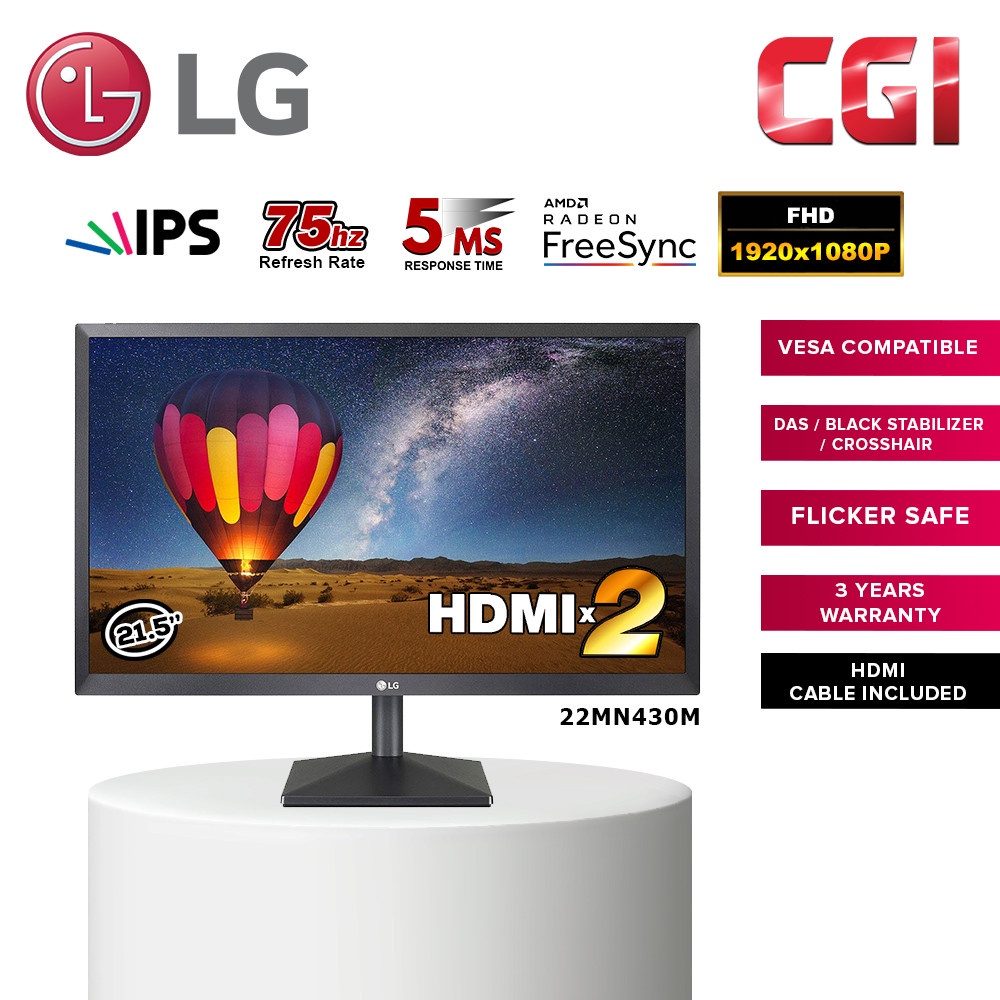 LG 21.5'' 22MN430M FHD 75Hz FreeSync IPS Monitor (2x HDMI) | Shopee ...