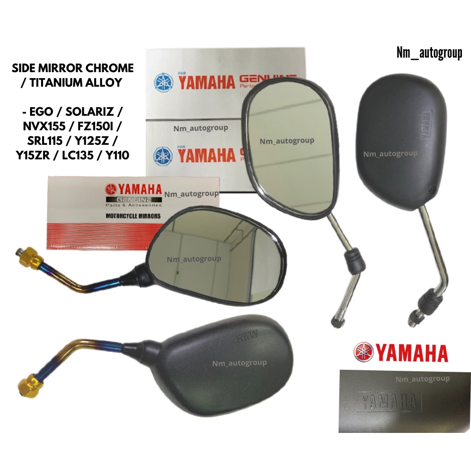 YAMAHA Side Mirror Chrome / Titanium (ORI) - Y125Z/Y15Z/LC135/EGO/EGO SOLARIZ/NVX155/FZ150 ...