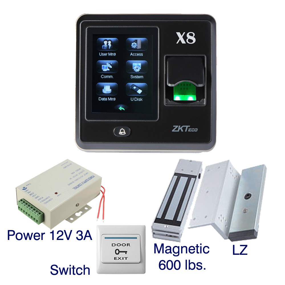 ZKTECO X8 Time Attendance And Door Lock System With Magnetic Bolt ...