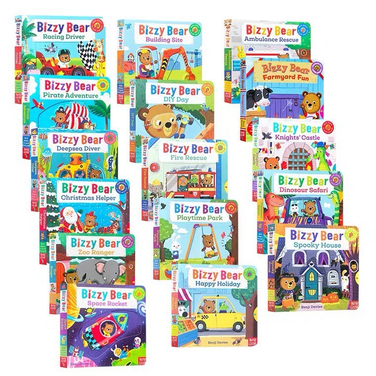 [Ready Stock]Original Bizzy Bear Board Book Push Pull Slide Interactive ...
