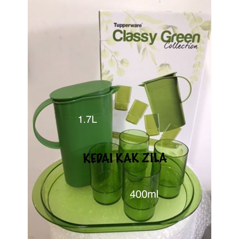 Tupperware Classy Green Set / Jug Air Hijau / Pitcher Tumbler ...