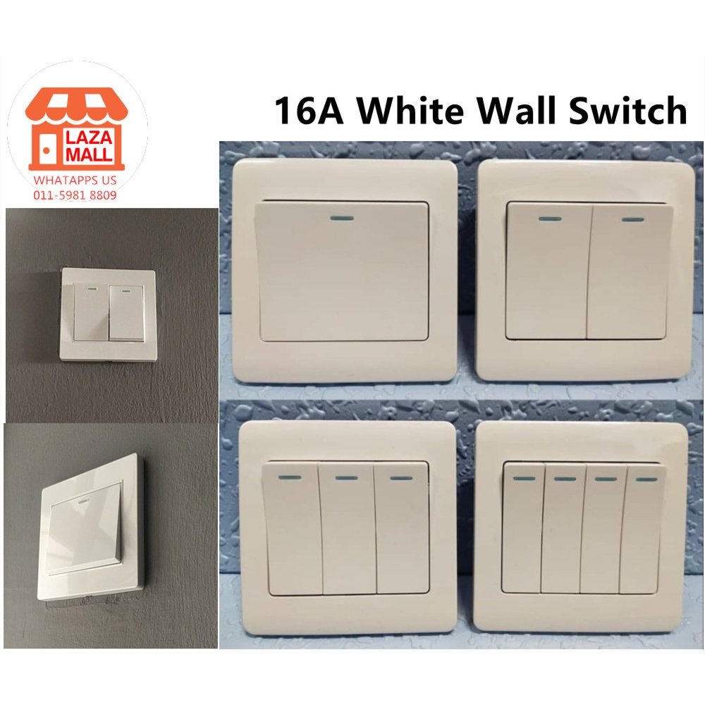 WHITE MEDIUM 】 Switch socket lamp fan Plug wall 10A Modern 1 2 3 4 5 ...