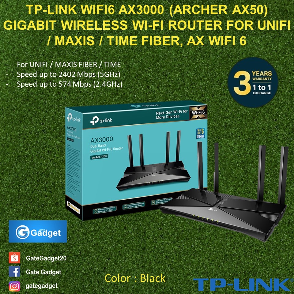 TP-LINK WiFi6 AX3000 Archer AX50 Gigabit Wireless Wi-Fi Router For ...