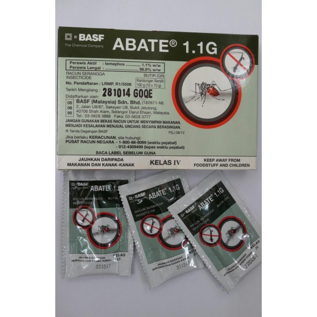 One Box BASF Abate 1.1G Aedes Mosquito Larvae Killer 10s/Box | Shopee Malaysia