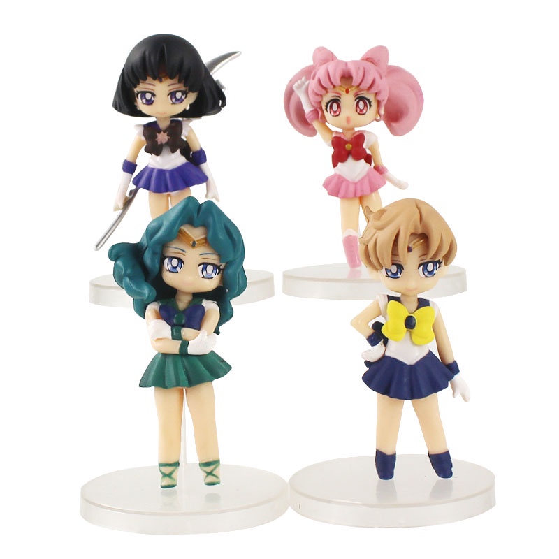 4Pcs/Set Cartoon Anime Sailor Moon Tsukino Usagi Chibiusa Mizuno Ami ...