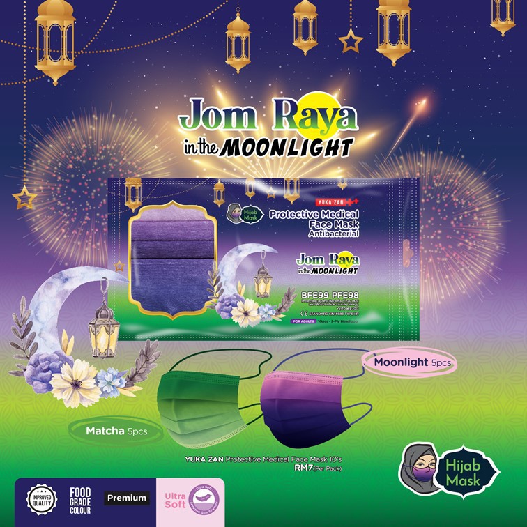 Yuka Zan Disposable Protective Jom Raya Face Mask Antibacterial For ...