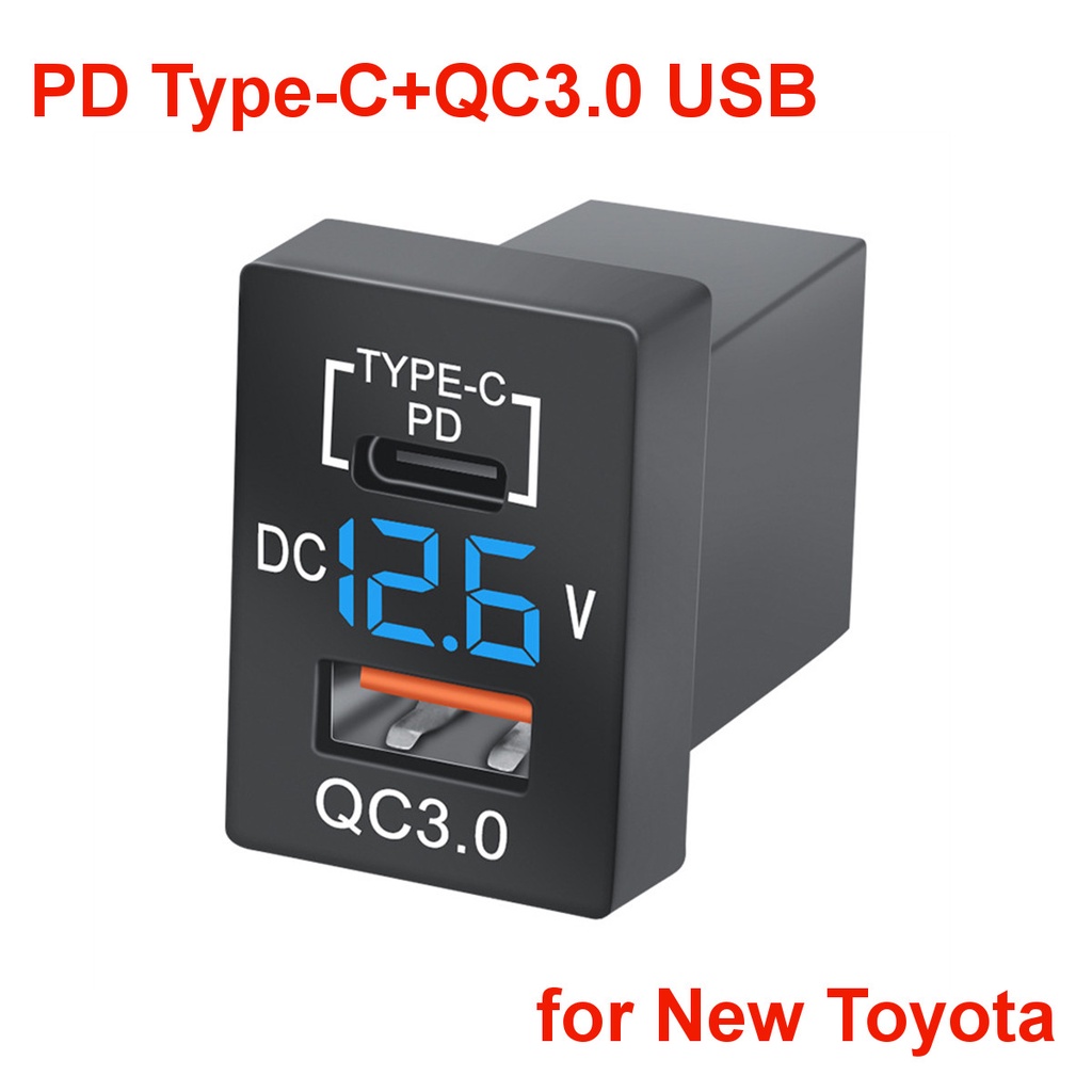 PD Type-C Car Charger Socket QC3.0 USB Power Adapter 12V 24V With ...