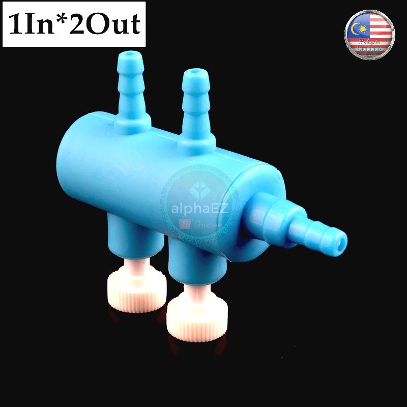 Aquarium BLUE Air Flow Control Air Splitter Inflow Pipe Distributor ...
