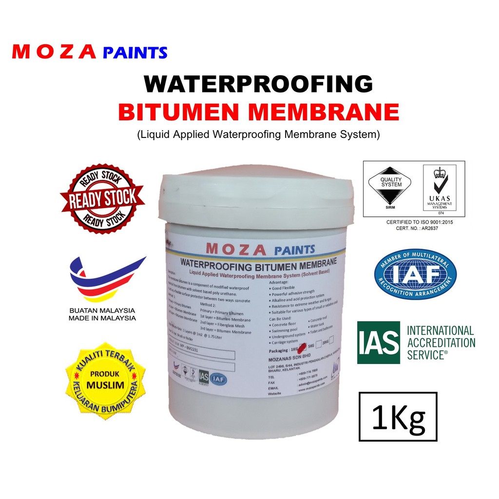 Waterproofing Bitumen Membrane 1Kg - Moza Paints | Shopee Malaysia