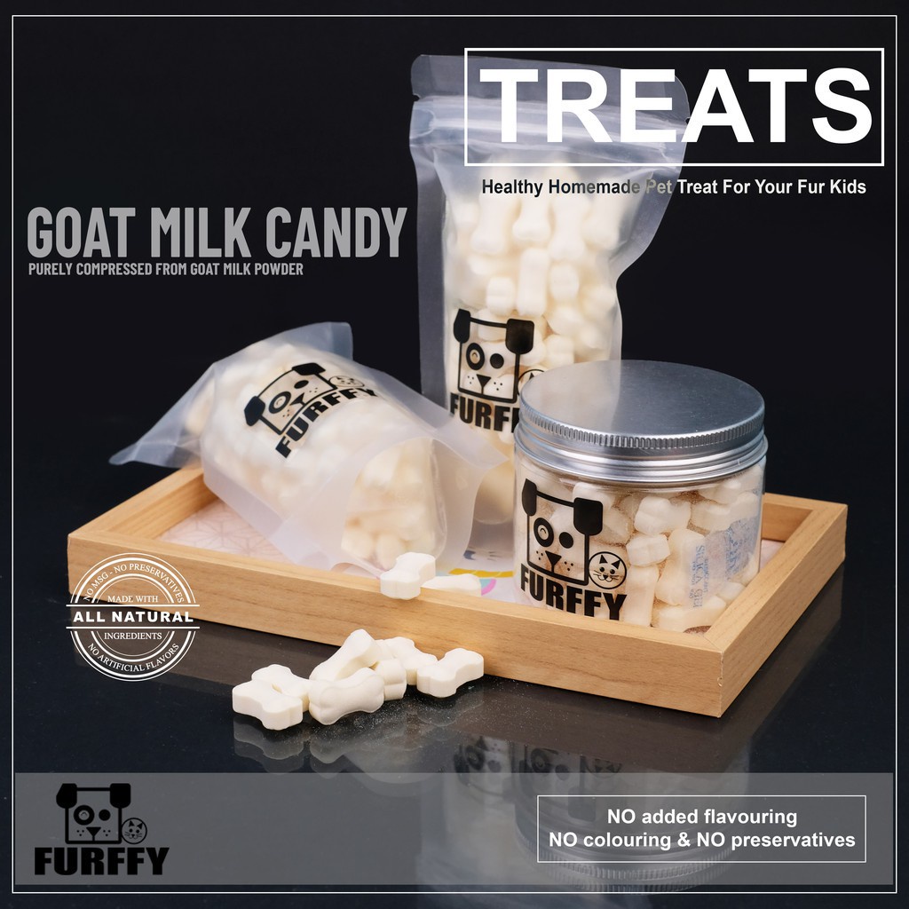 FURFFY 100% Natural Goat Milk Candy for Pet - 100% 纯天然狗狗羊奶糖 （100g ...