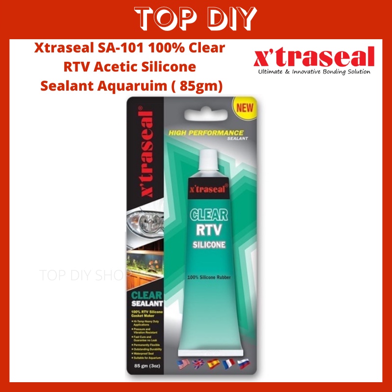 Xtraseal SA-101 100% Clear RTV Acetic Silicone Sealant Hi-temp Heavy-duty For Aquaruim ( 85gm ...