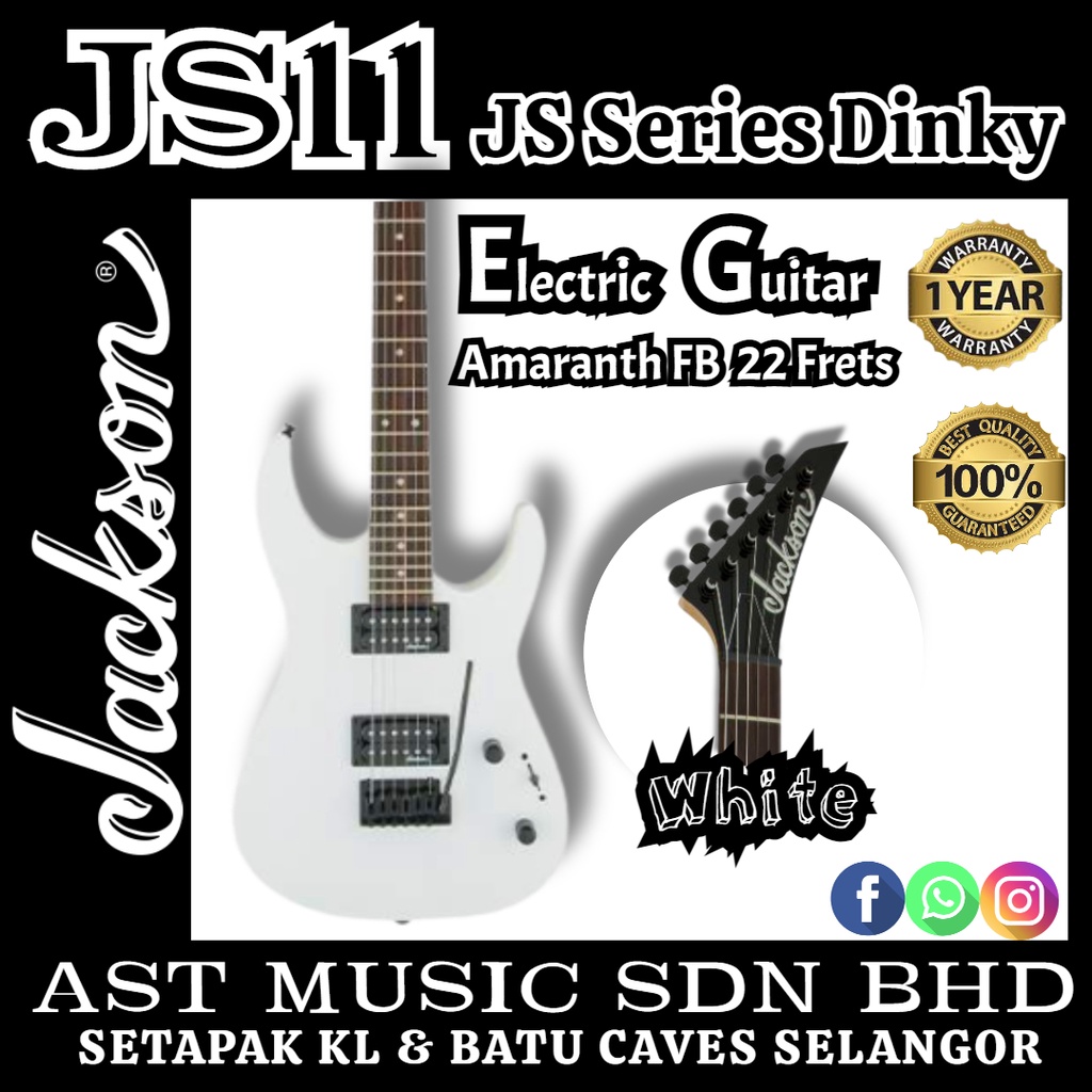 Jackson JS Series Dinky JS11 Electric Guitar Amaranth FB – White ( JS ...