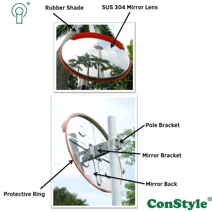ConStyle® Convex Mirror Stainless Steel / Outdoor (600mm) | Shopee Malaysia