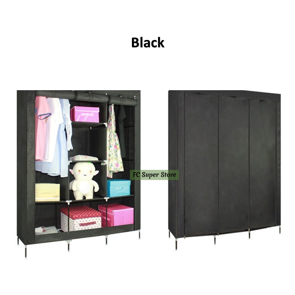 FCSS - Wardrobe Large Fabric Clothes Rack / Almari Baju / Clothes ...