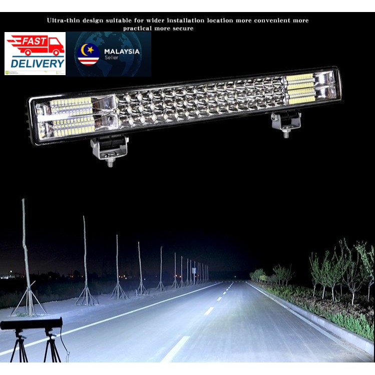 19 25 Inci LED Spot & Flood Putih 3Row Light Bar Super Brighter White Spotlight led 12v24v led ...