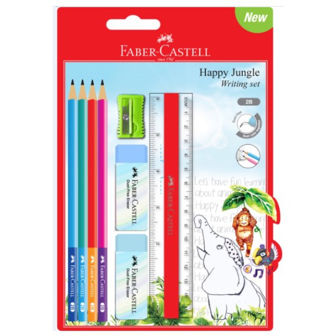 Faber-Castell Happy Jungle Writing Set - pencil, eraser, ruler ...