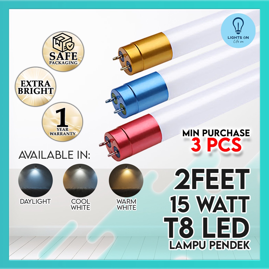 2FT T8 LED TUBE 10w/15w/18w Led Tube Light Lampu Panjang Pendek LED Lampu Kalimantang LED Lampu ...