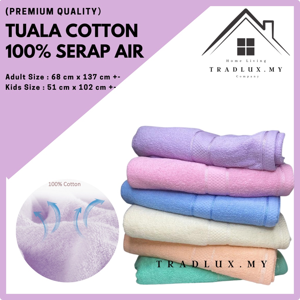 Cotton Bath Premuim towel Tuala Cotton 100% serap air Absorbent Bath ...
