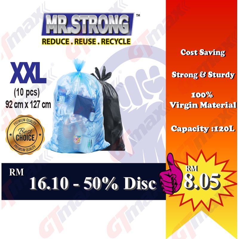 MR STRONG Garbage Bag - XXL (92cm x 127cm) 10pcs | Shopee Malaysia