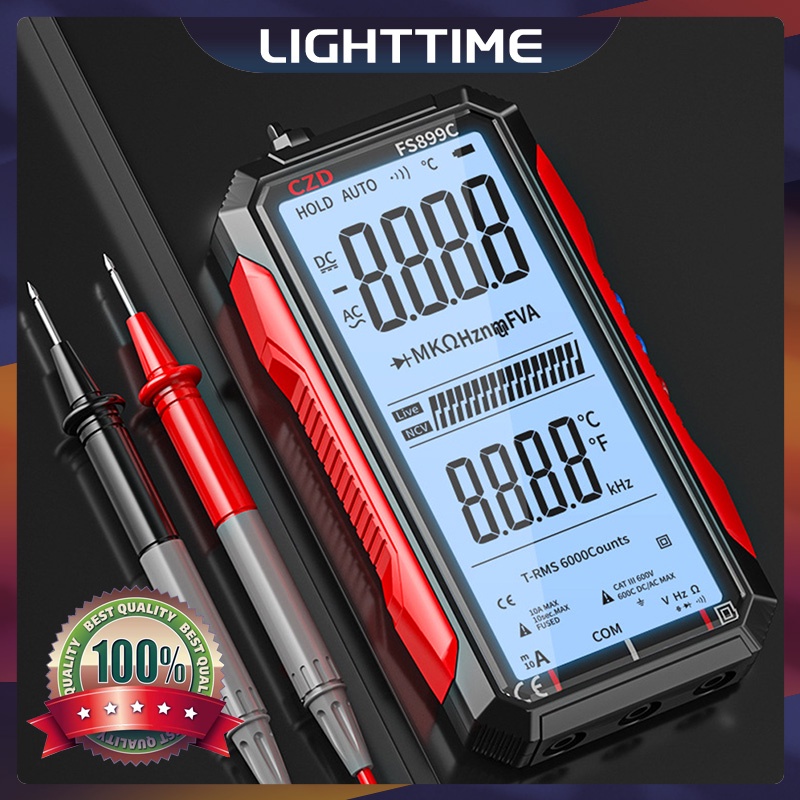 6000 Count Rechargeable Multimeter Voltmeter Ammeter Ohmmeter True RMS ...