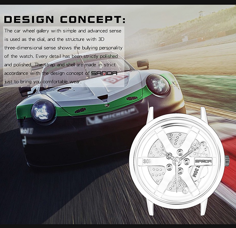 ANDA Wheel Rim Hub Watch Men Watches Rotation Rotating Dial Quartz ...