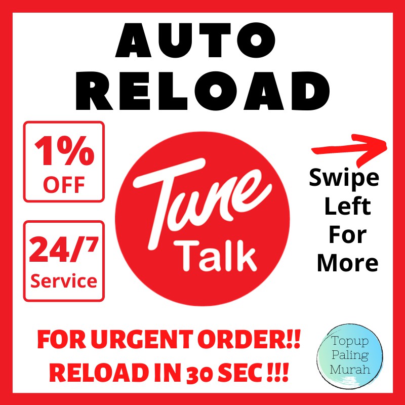 Automatic TUNETALK RELOAD PREPAID AUTO TOPUP RM3 RM5 RM10 RM20 RM30 RM50 RM100 | Shopee Malaysia