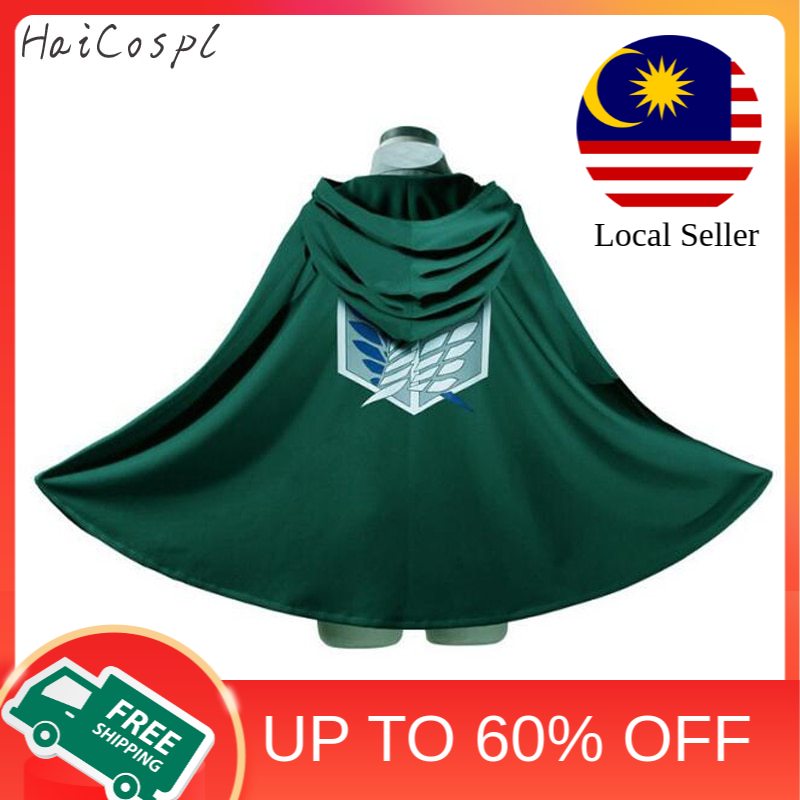 Attack On Titan Costume Green Cloak Japanese Anime Cosplay Shingeki No ...