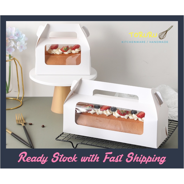 [5PCS] Swiss Roll Cake Packaging Dessert Cake Simple Plain Long Cake ...