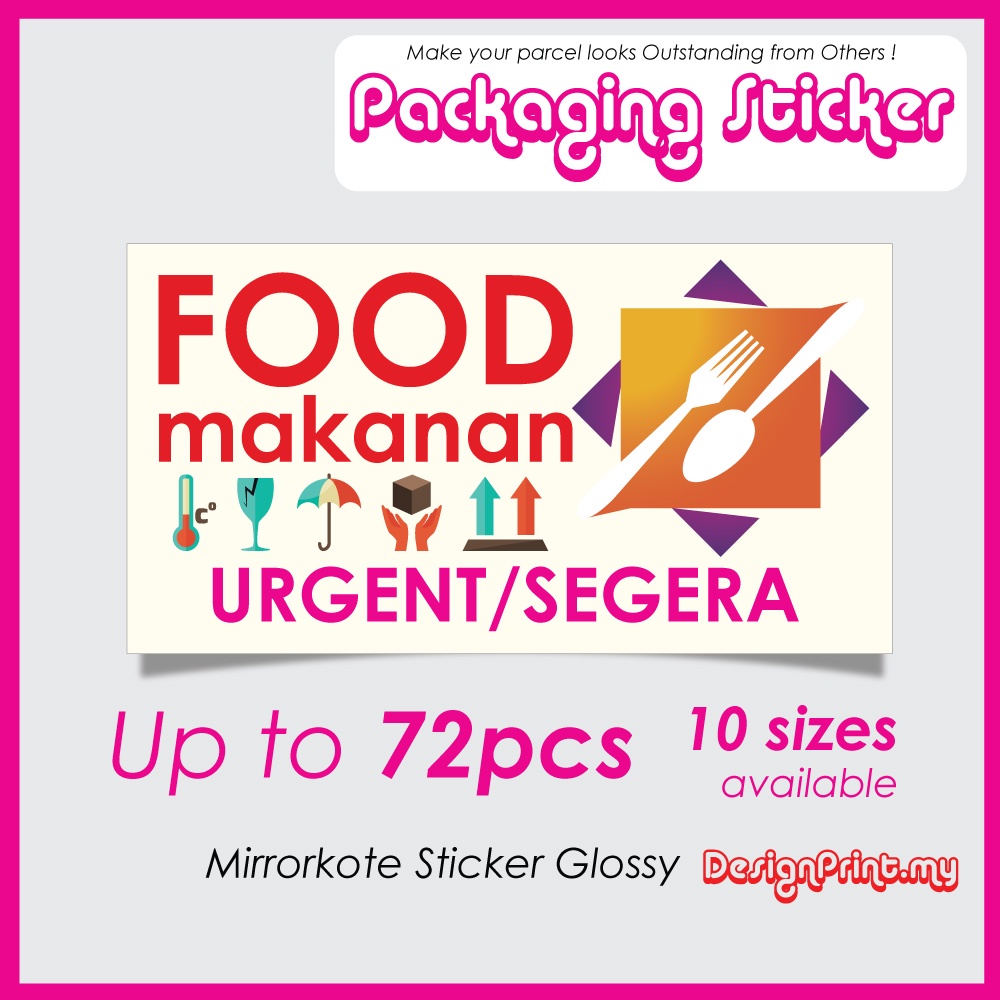 Food Packaging Fragile Sticker | Stiker Makanan Pembungkusan Kotak ...