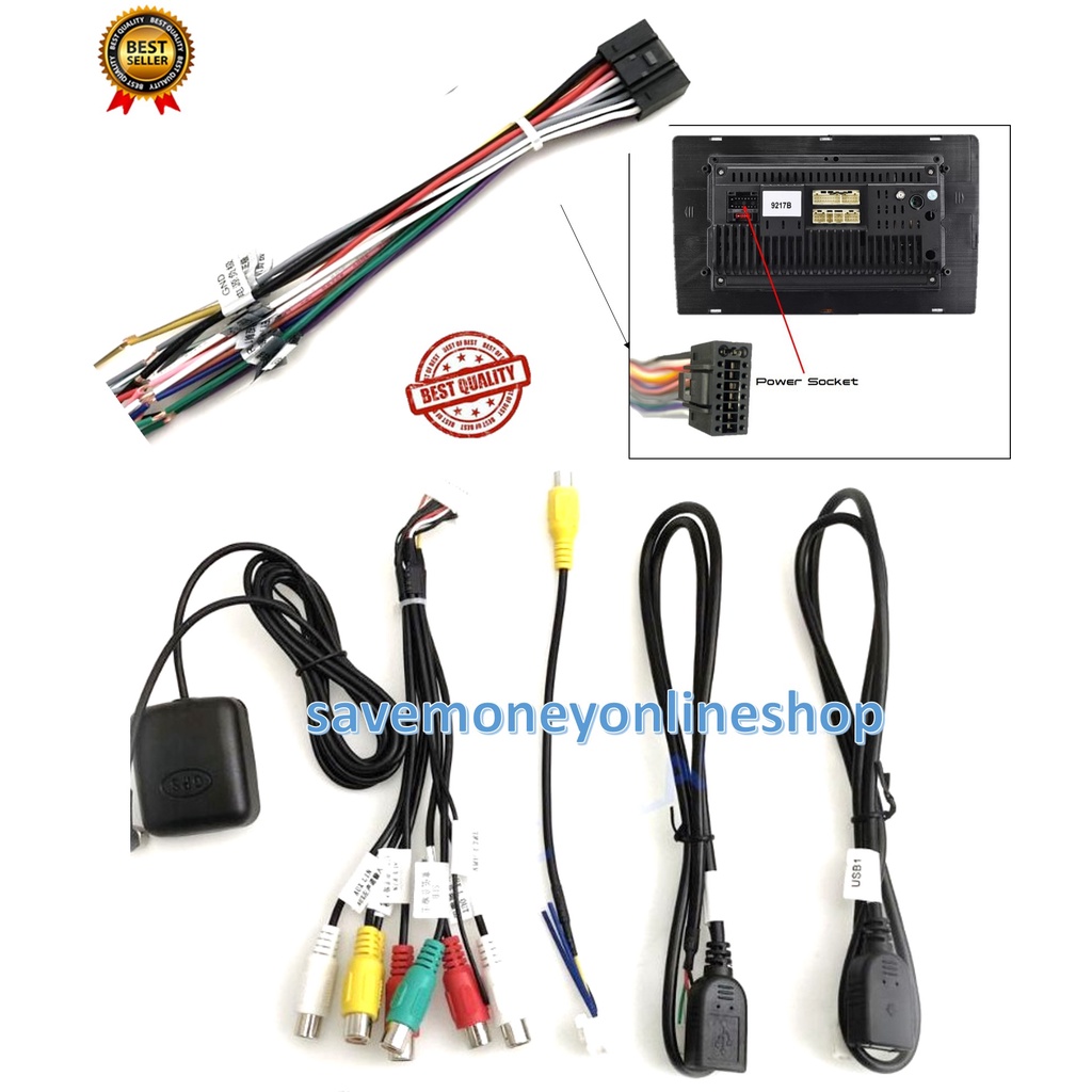 ANDROID PLAYER CONNECTION SOCKET - POWER CABLE / RCA CABLE / USB SLOT ...