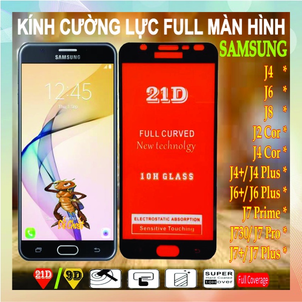 Full screen tempered glass protector, samsung J4, J6, J8, J2 cor, J4 cor, J4plus, J6 plus, J7 ...
