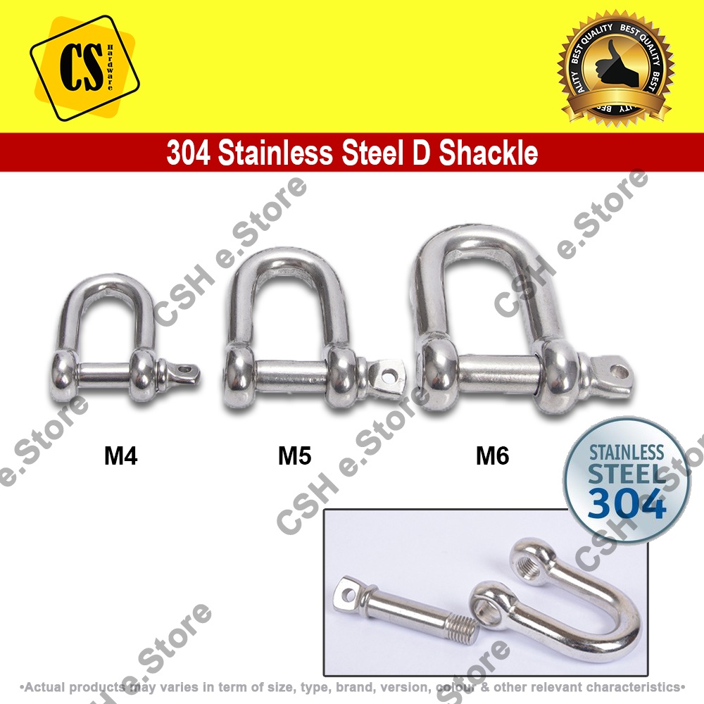 Stainless Steel D Shackle Connecting Buckle Shackle U Ring Bolt Shackle ...