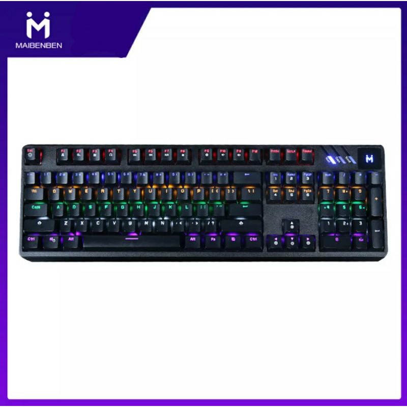 MAIBENBEN Mechanical Gaming Keyboard 104 Keys Green Axis RGB Wired ...