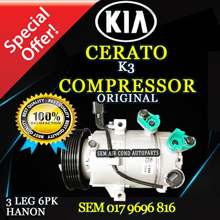 KIA CERATO K3 3 LEG 6PK ORIGINAL COMPRESSOR/ KOMPRESOR (CAR AIRCOND ...