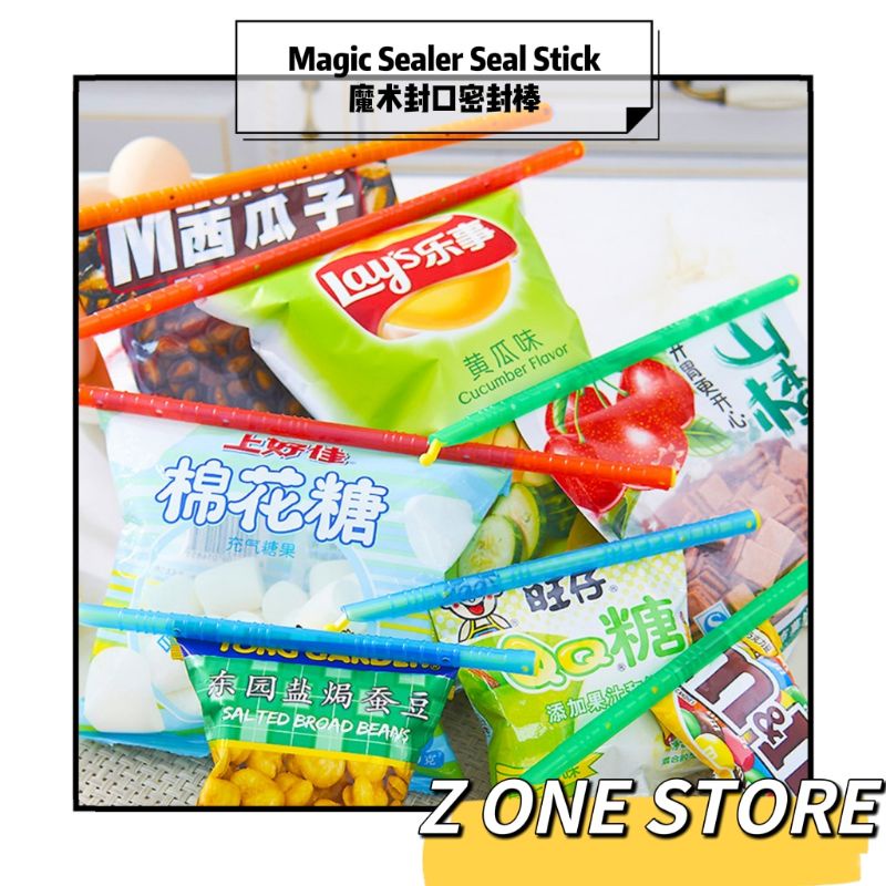 🦁 6pcs Magic Sealer Seal Stick Big Clip Plastic Sealer Rods Bag Seal ...