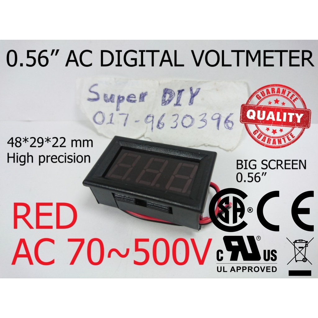 Digital LCD Voltmeter AC 220V 240V 330V 415V 480V 400V 120V 70~500V ...