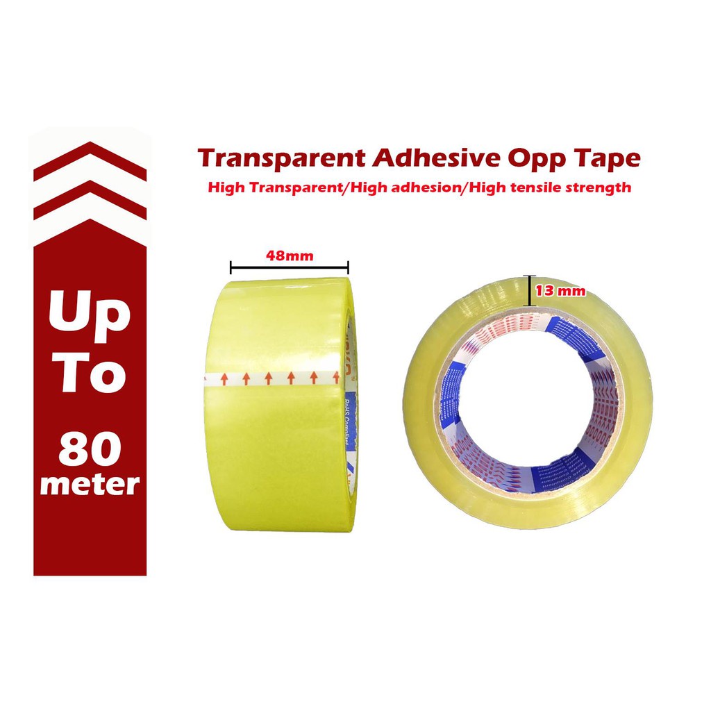 OPP Adhesive Transparent Packaging Tape 4.8CM x 8000CM | Shopee Malaysia