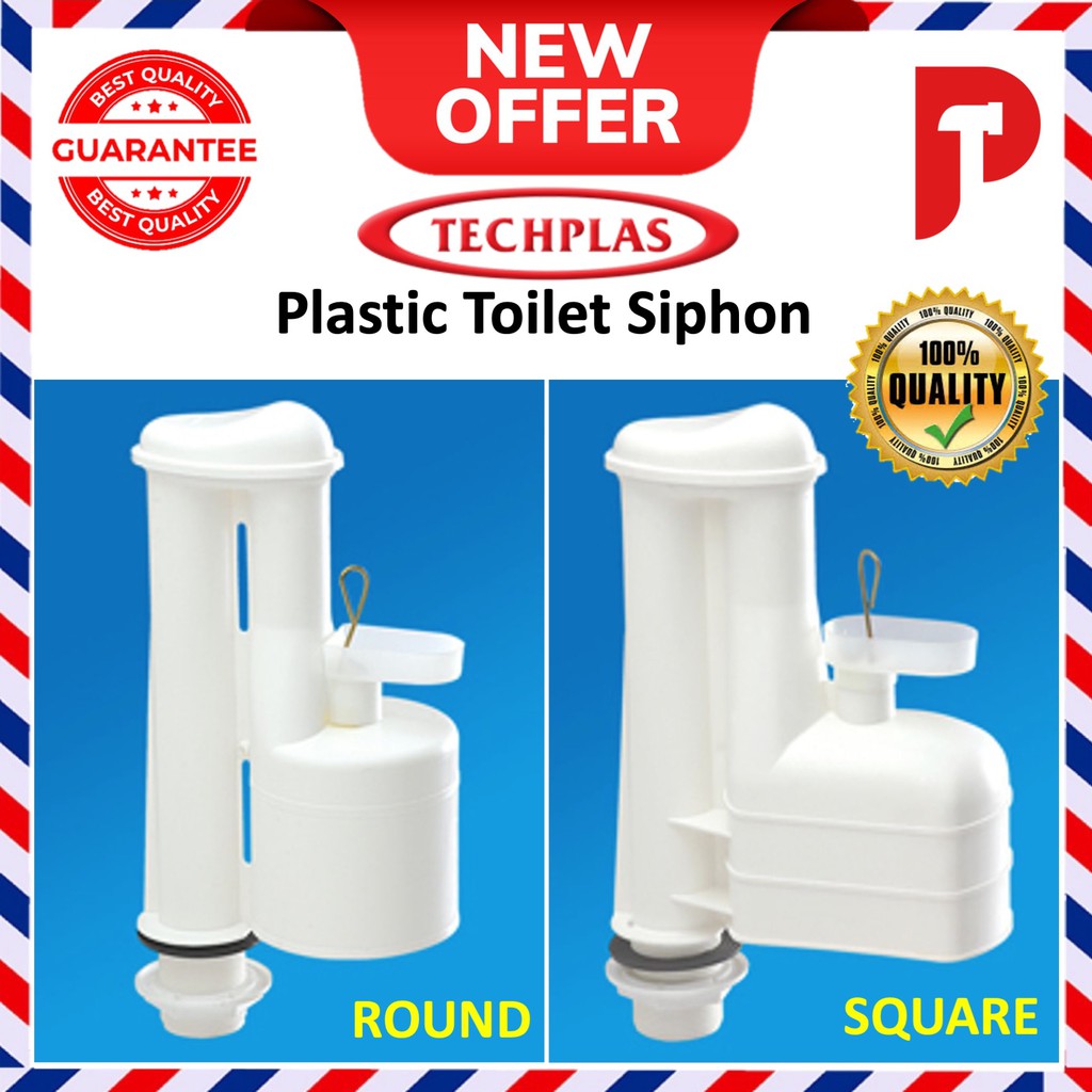 TECHPLAS 🔥 Ready Stocks 🔥Standard Plastic Toilet Cistern Siphon Tank ...