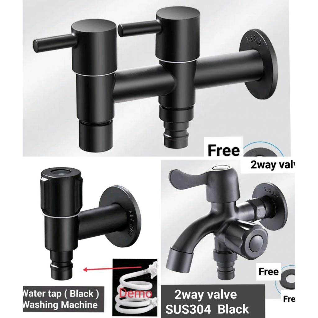 Water taps Washing Machine Mesin Basuh Hitam Mesin Basuh Paip Air ...