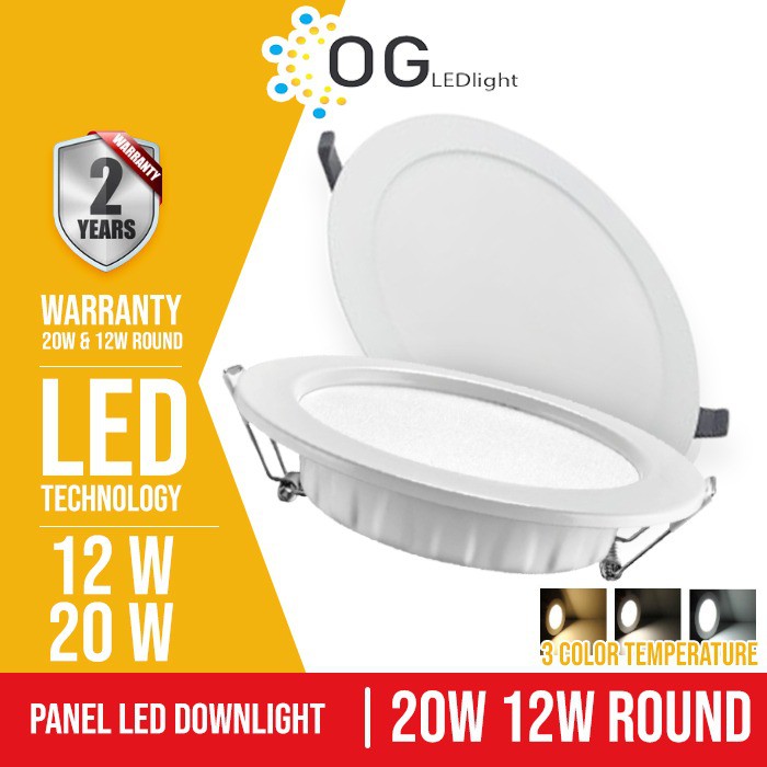 LED PANEL DOWNLIGHT ROUND 12W & 20W G30 (OGLight) | Shopee Malaysia